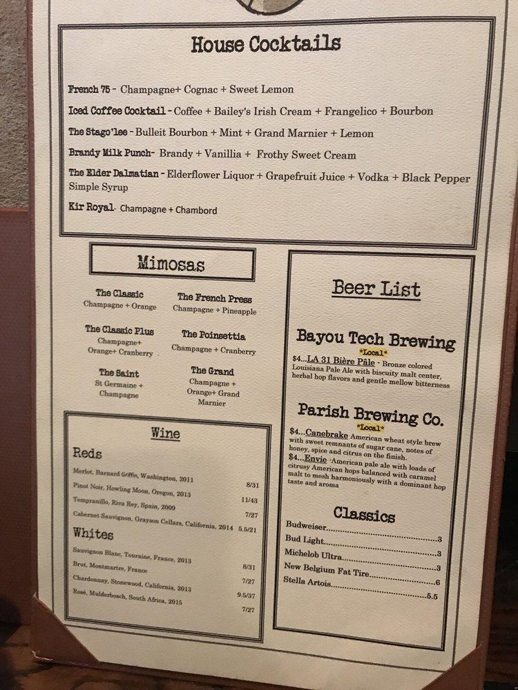 Menu at The French Press restaurant, Lafayette, 214 E Vermilion St