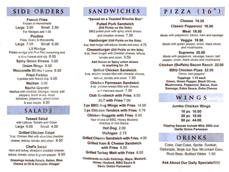 Menu at Barn Owl Creamery and Grill, Altona