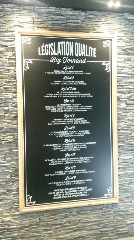 Menu at Big Fernand restaurant, Levallois-Perret, 22 Bis Rue Paul ...