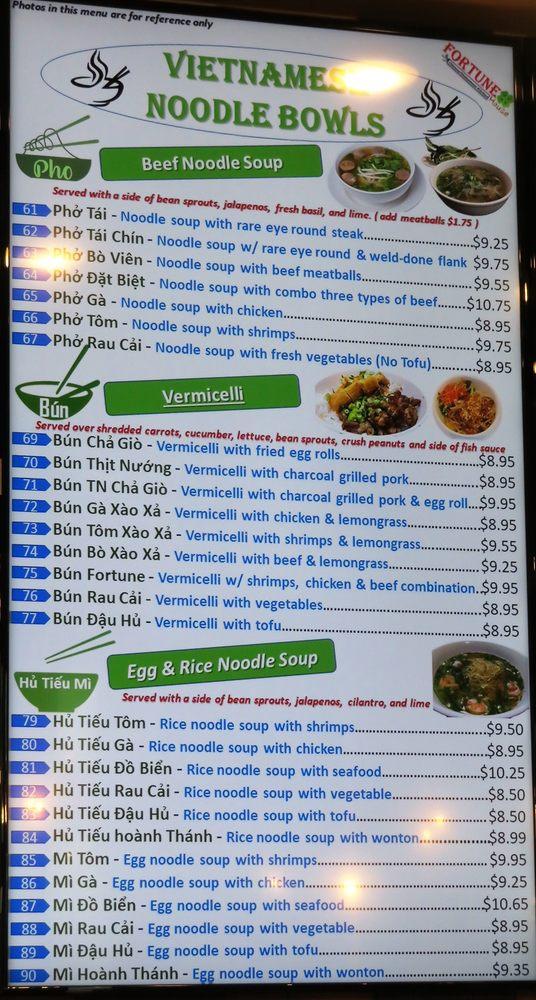 Menu at Fortune House restaurant, Hutto