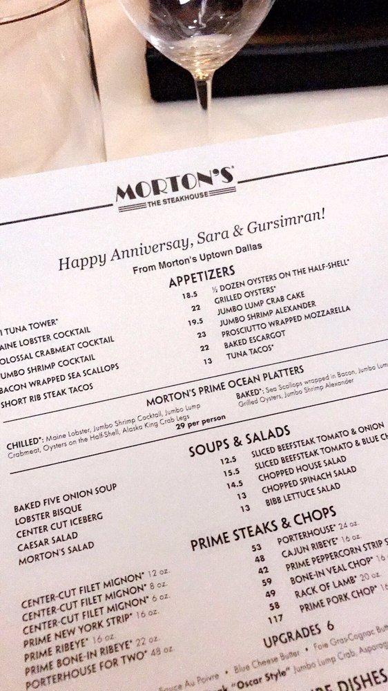 Menu at Morton's The Steakhouse, Dallas, McKinney Ave Suite 200
