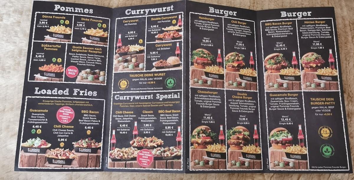 Speisekarte von Pommes Freunde fast Food, Montabaur