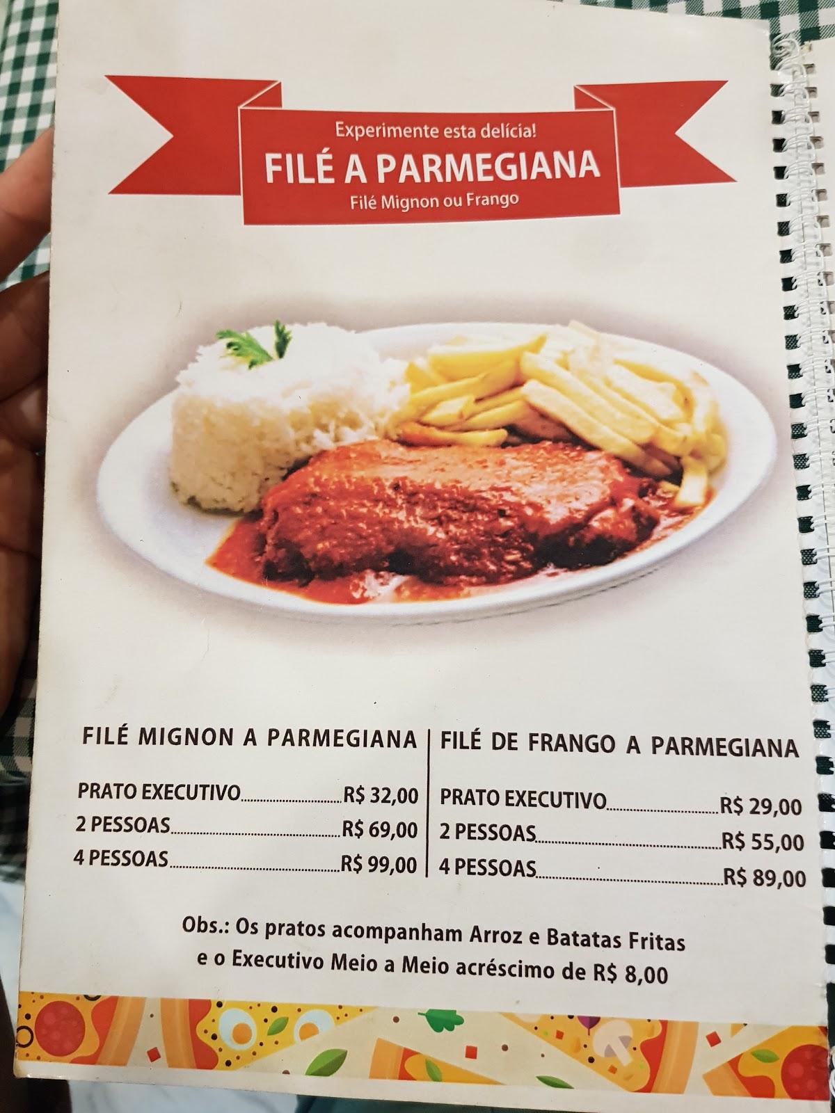 Menu at Torre Pizzaria, Rio Claro