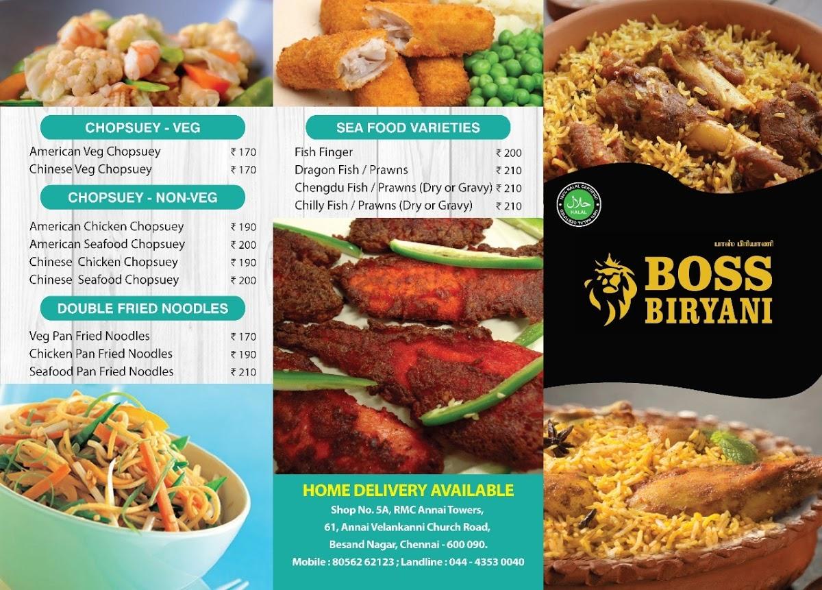 Menu at BOSS BRIYANI - Non veg Restaurant in besant nagar, Chennai, Chennai