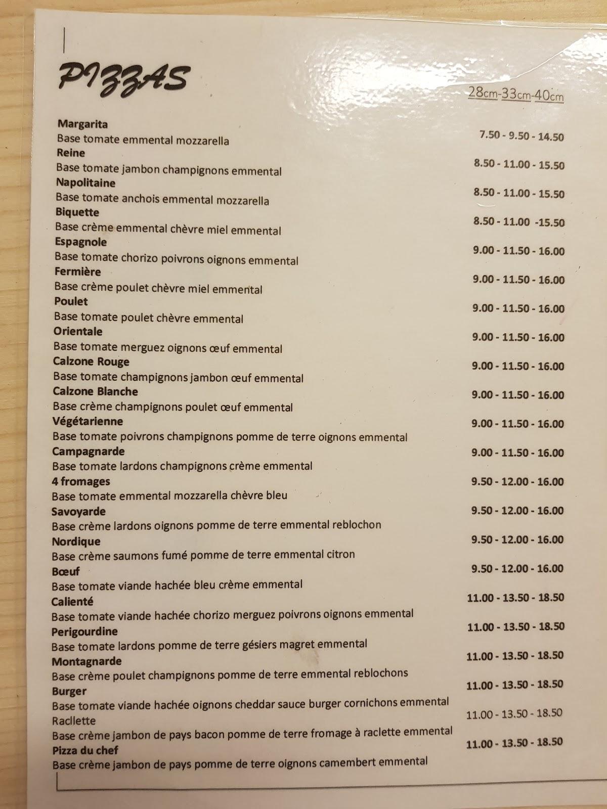Menu at Chez Sao restaurant, Carbon-Blanc