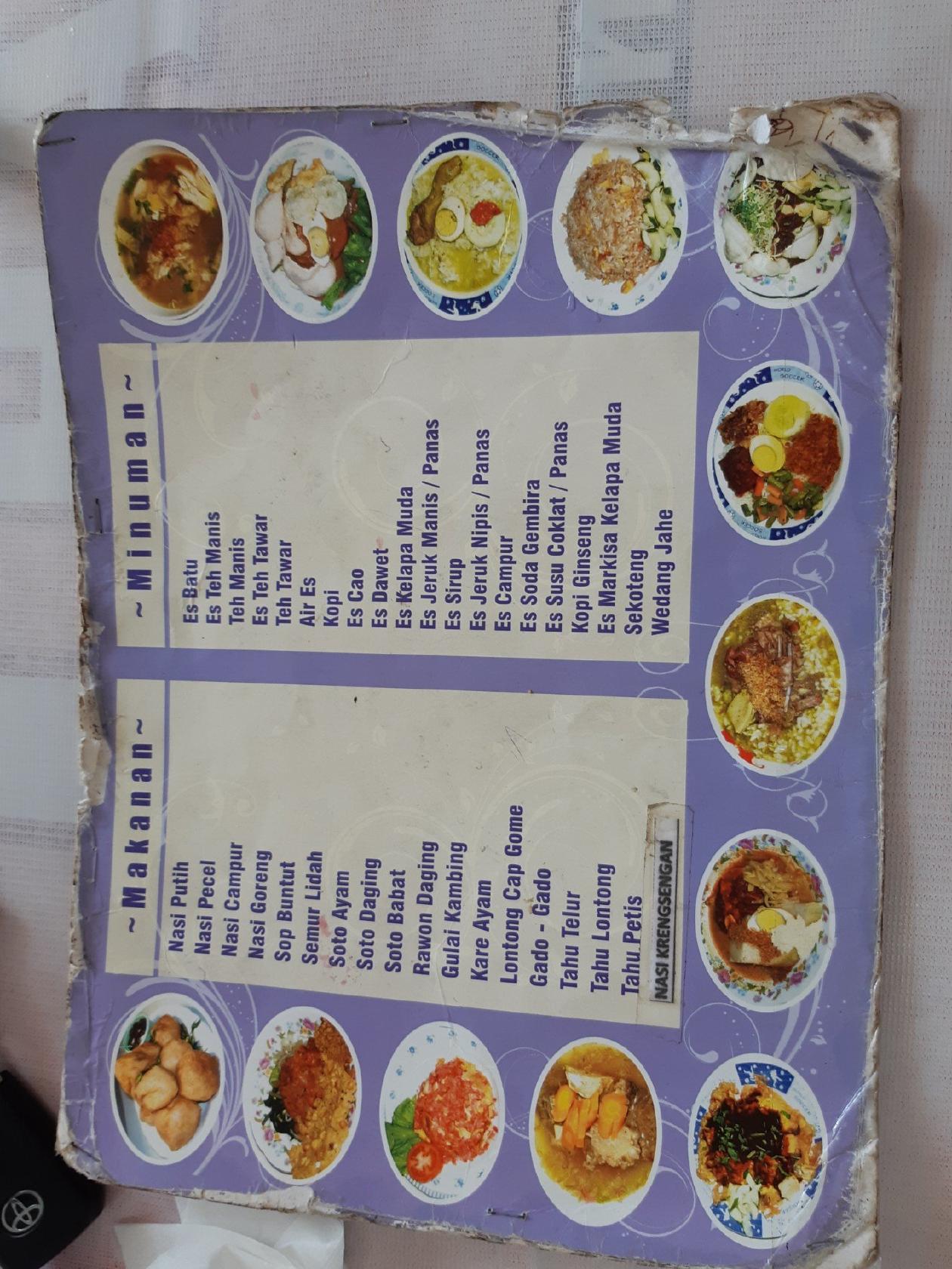 Carta del restaurante Depot Sari Rasa, Lawang, Jl. DR. Wahidin No.61