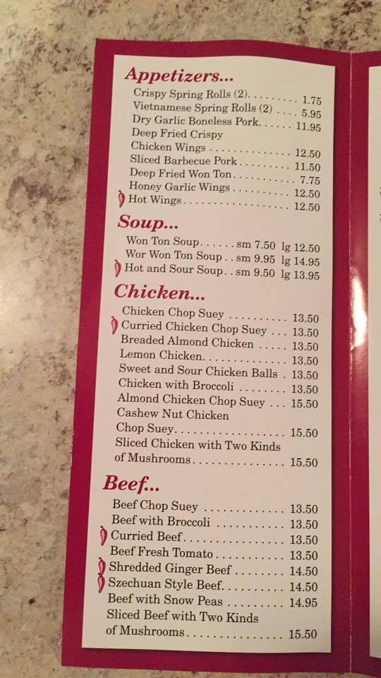 Menu at J & V Restaurant, Castlegar, Columbia Ave