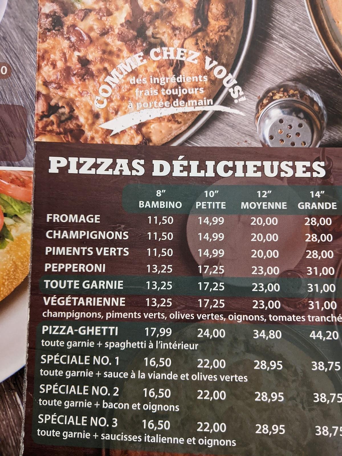 Menu au Pizzeria Marconi, Montréal, Rue Beaubien E