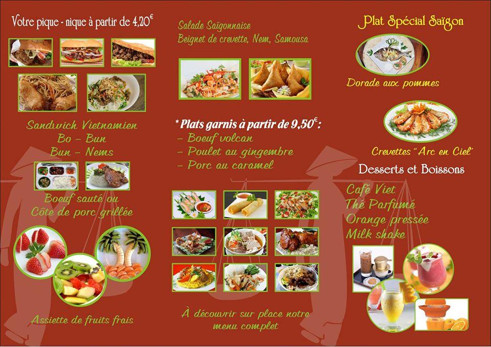 Menu at Restaurant SAIGON, Seignosse