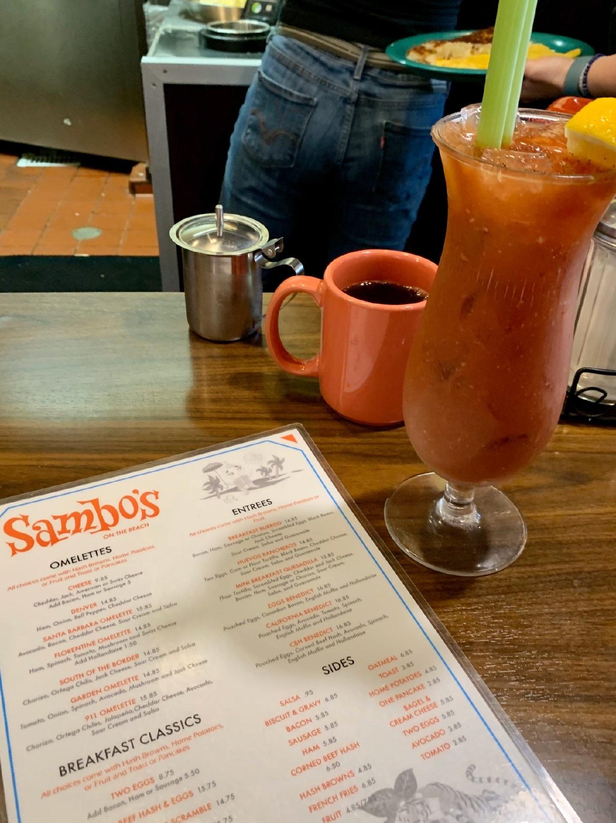 Menu at Sambo's restaurant, Santa Barbara