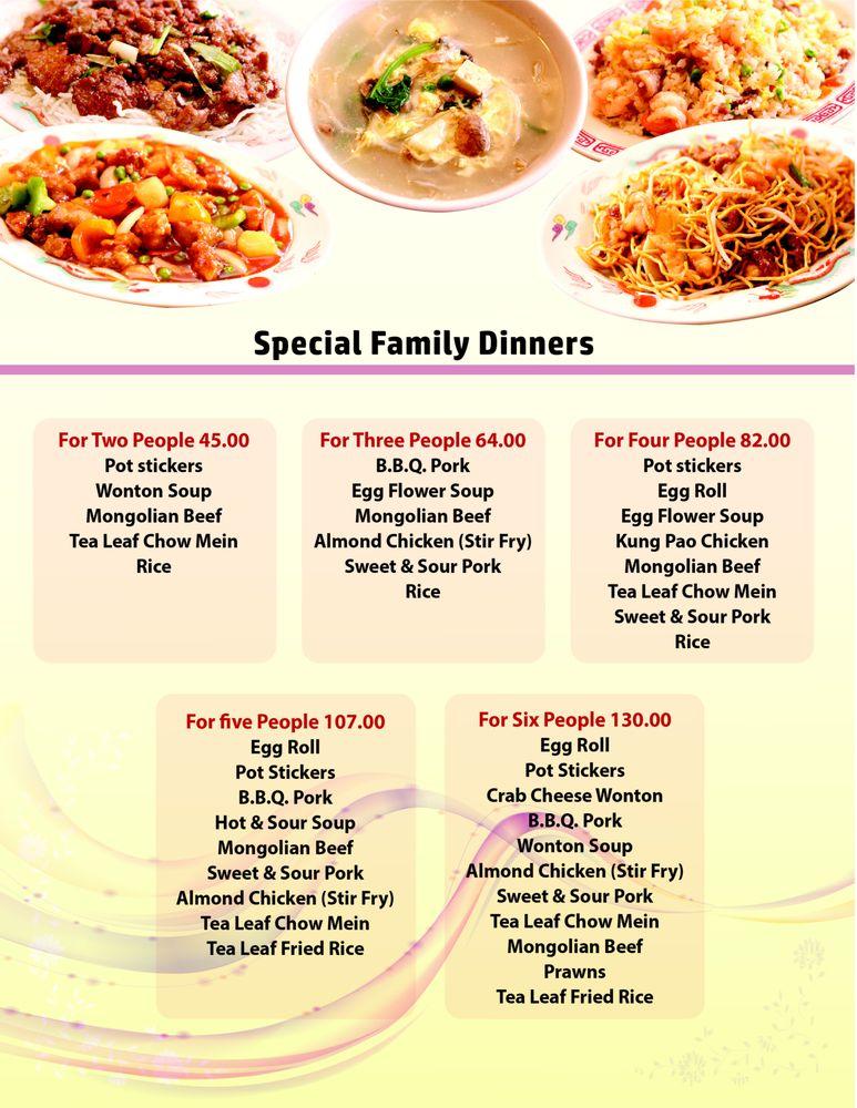 Menu at Tea Leaf 2 restaurant, Lacey