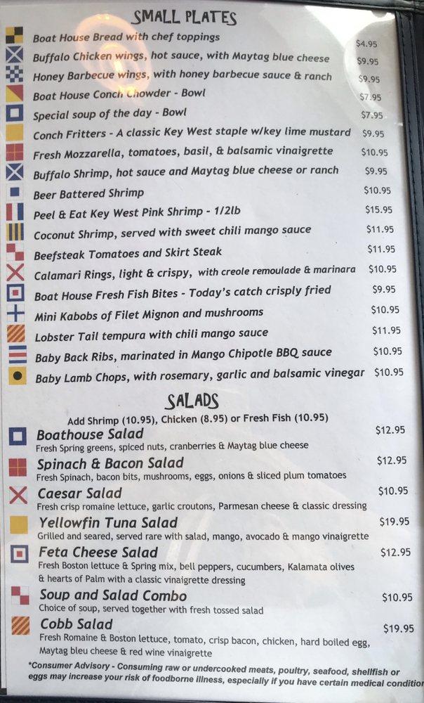 Menu at Boat House Bar & Grill, Key West