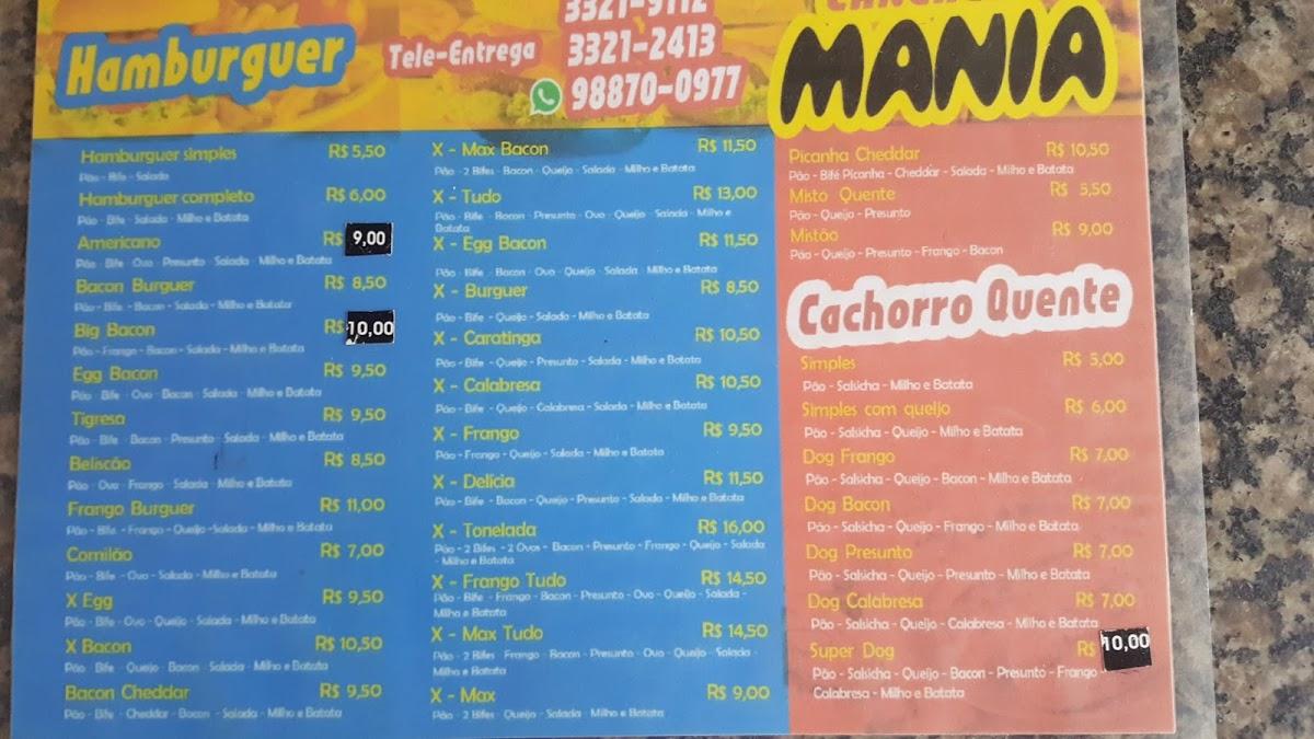 Menu em Lanches Mania pub & Bar, Caratinga, R. Dona Julica