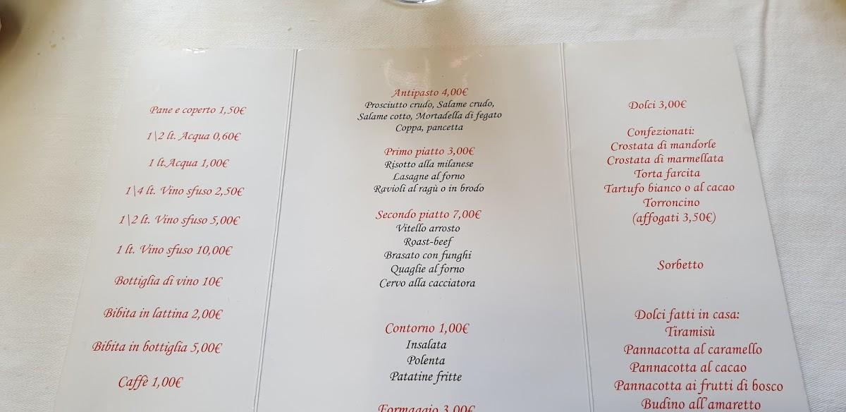 Menu da Agriturismo da Santino ristorante, Carugo