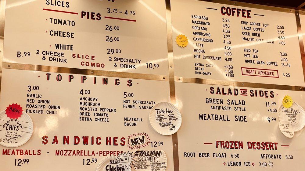 Menu at Corner Slice pizzeria, West New York