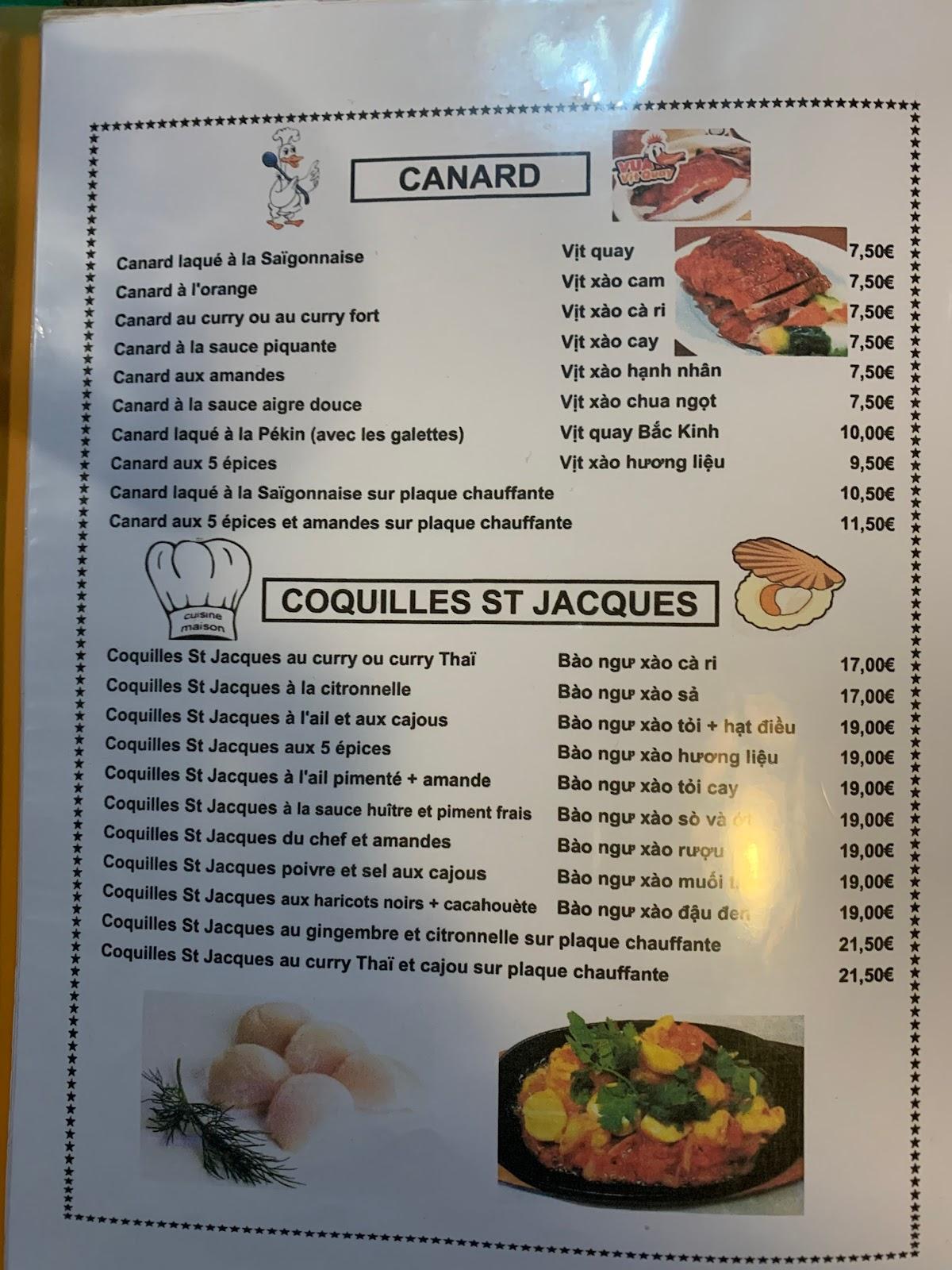 Menu at Le Saïgon - Restaurant Vietnamien & Chinois, Grenoble