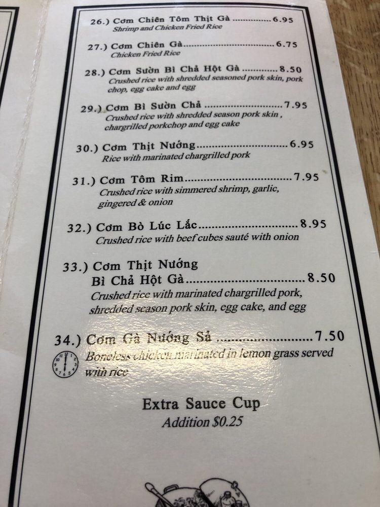 Menu at Pho Ha restaurant, Nederland, Nederland Ave
