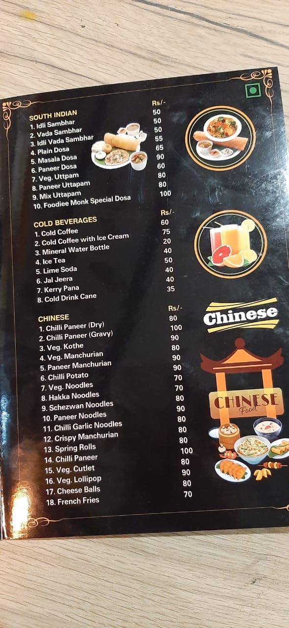 Menu at Mr Foodiee Monk, Sagar