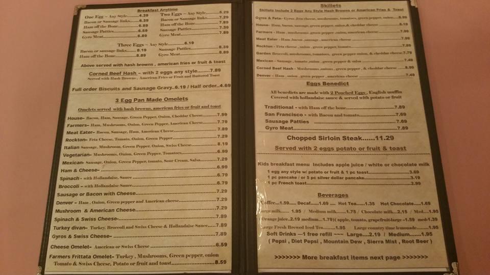 Menu at Ray's Family Restaurant, Rockton