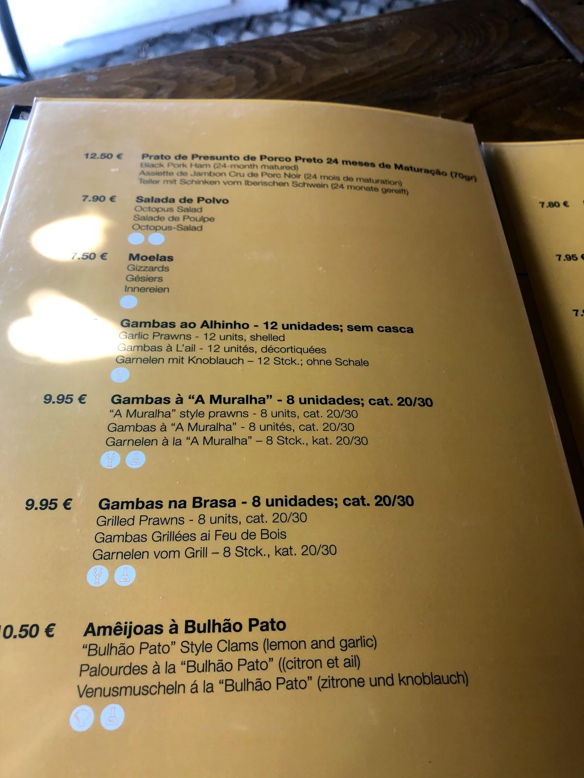 Menu em A Muralha Tasca Típica Lisboa restaurante, Lisboa, Rua Jardim ...