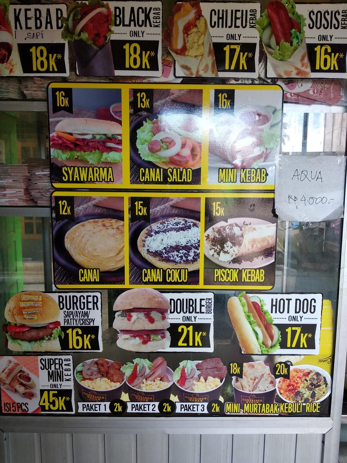 Menu at Kebab Turki Baba Rafi cafe, Metro, Jalan Ahmad Yani No. 94