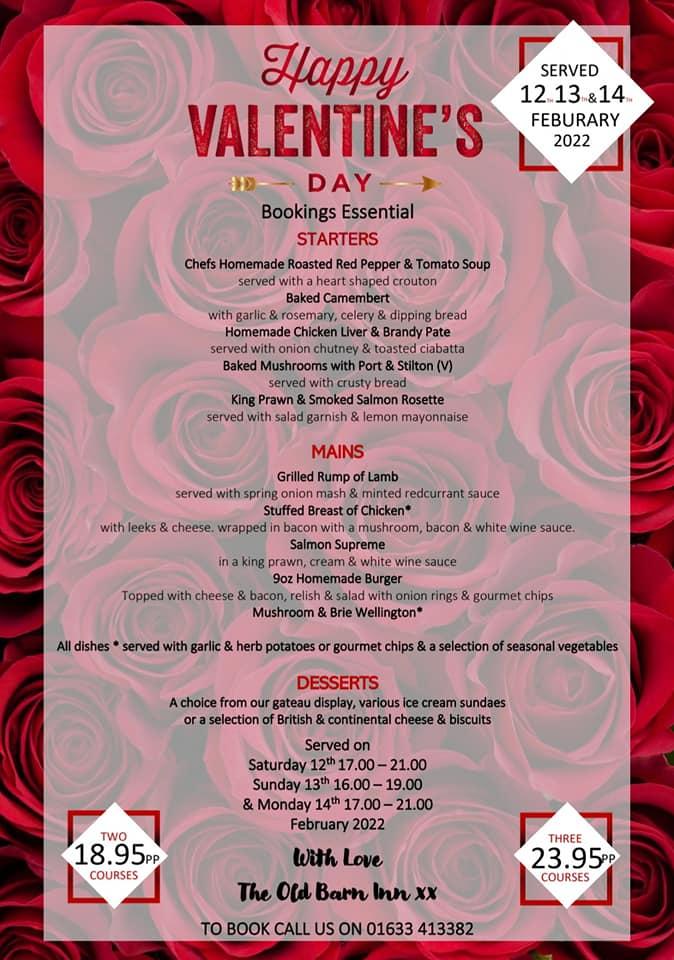 Menu at The Old Barn Inn, Newport