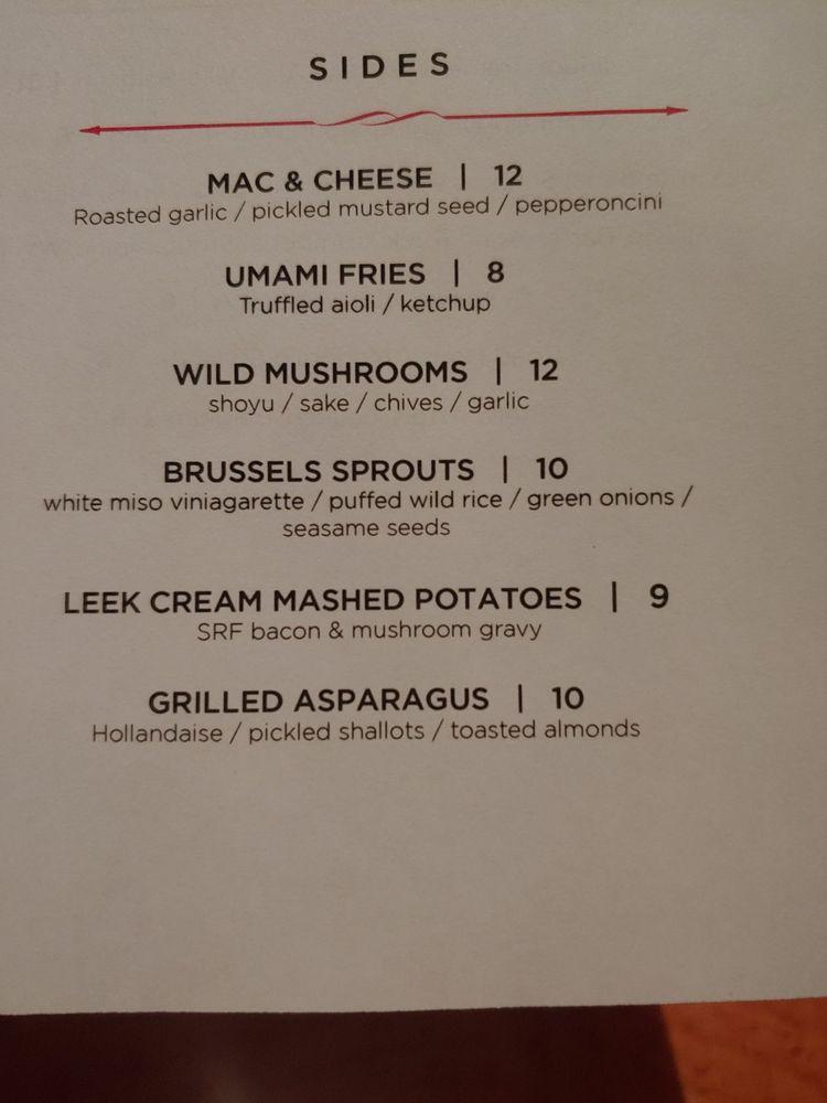 Menu at The White Buffalo Club, Jackson