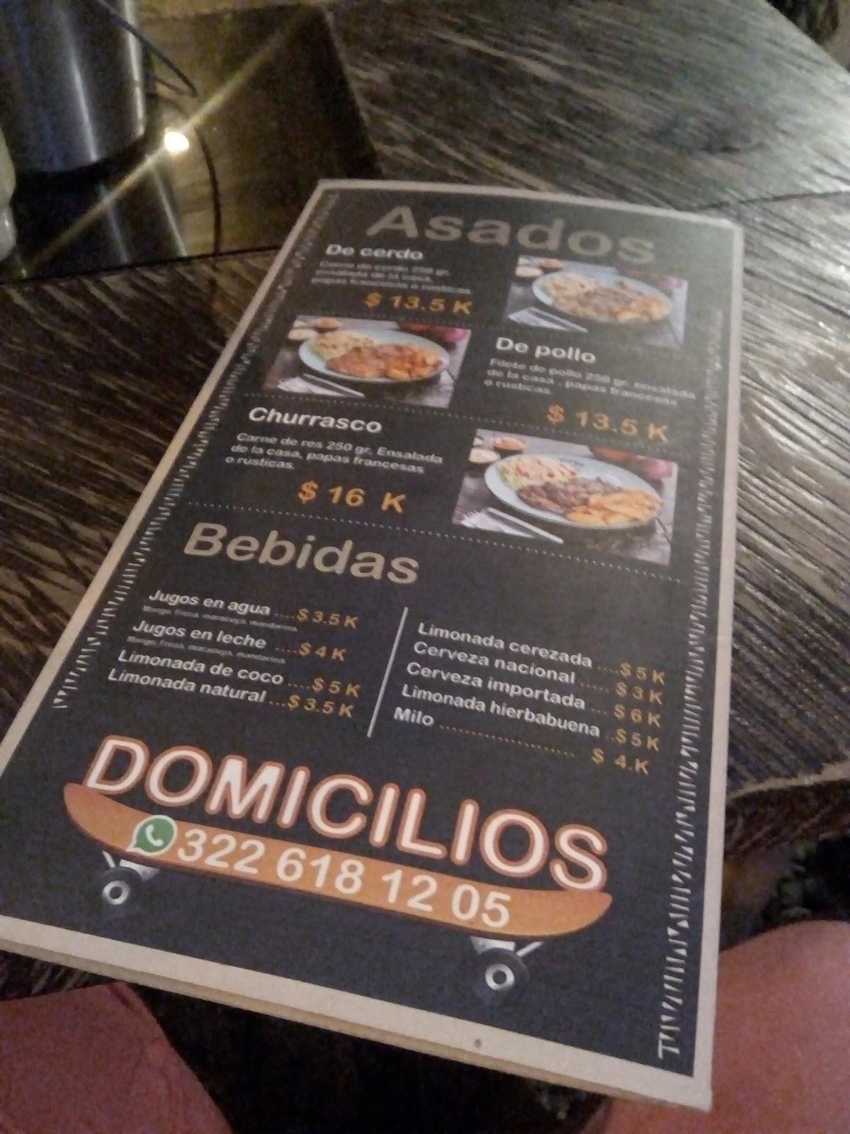 Menu at Vibras burger restaurant, Colombia