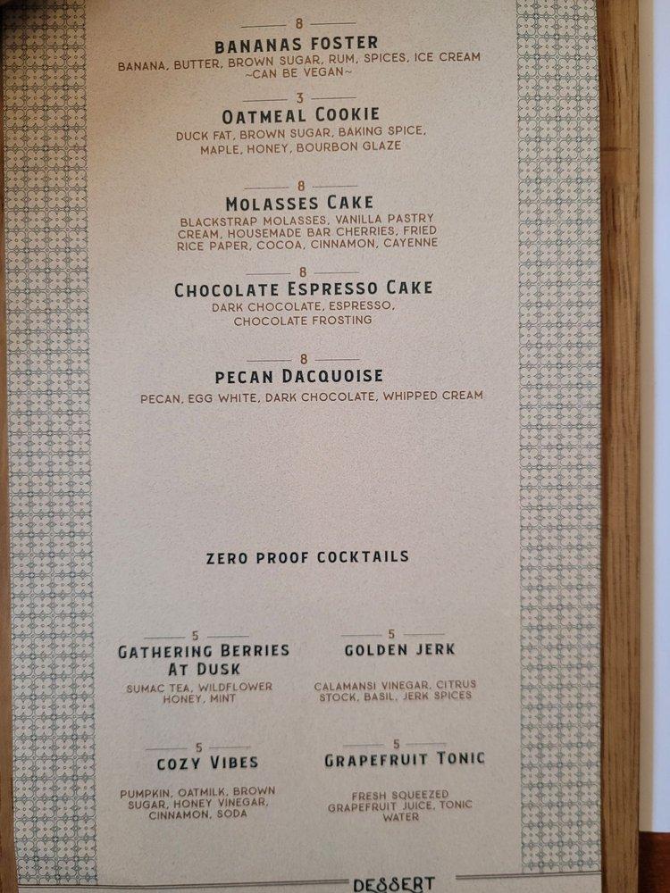 Menu at Epilogue Kitchen and Cocktails pub & bar, Salem