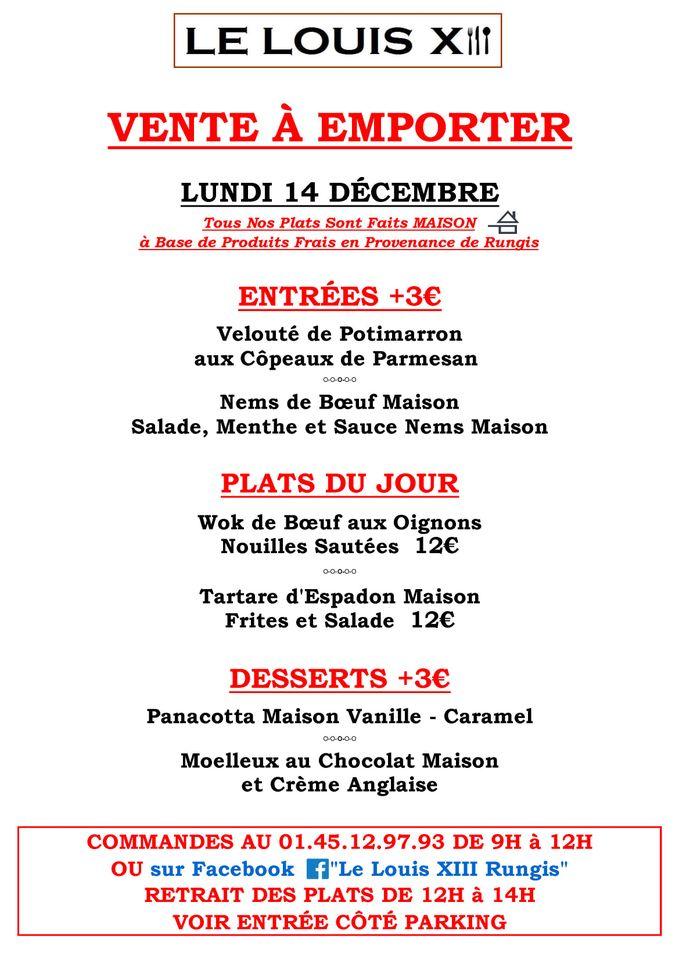 Menu au LE LOUIS XIII restaurant, Rungis
