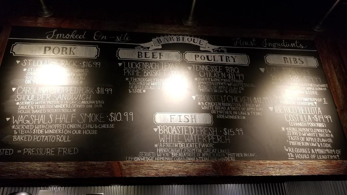 Menu at PITMASTERS BACK ALLEY BBQ, Washington, New Mexico Ave NW