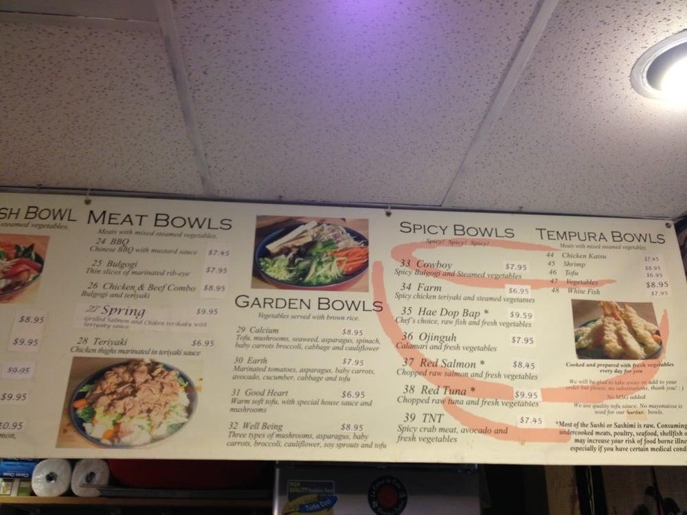 Menu at Red Bowls Restaurant, Seattle