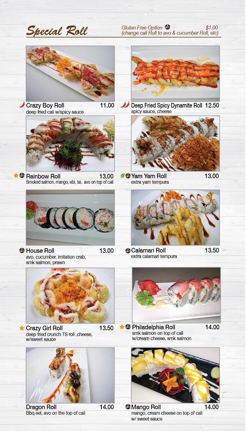 Menu at Red Fin Sushi & K-Food restaurant, Castlegar