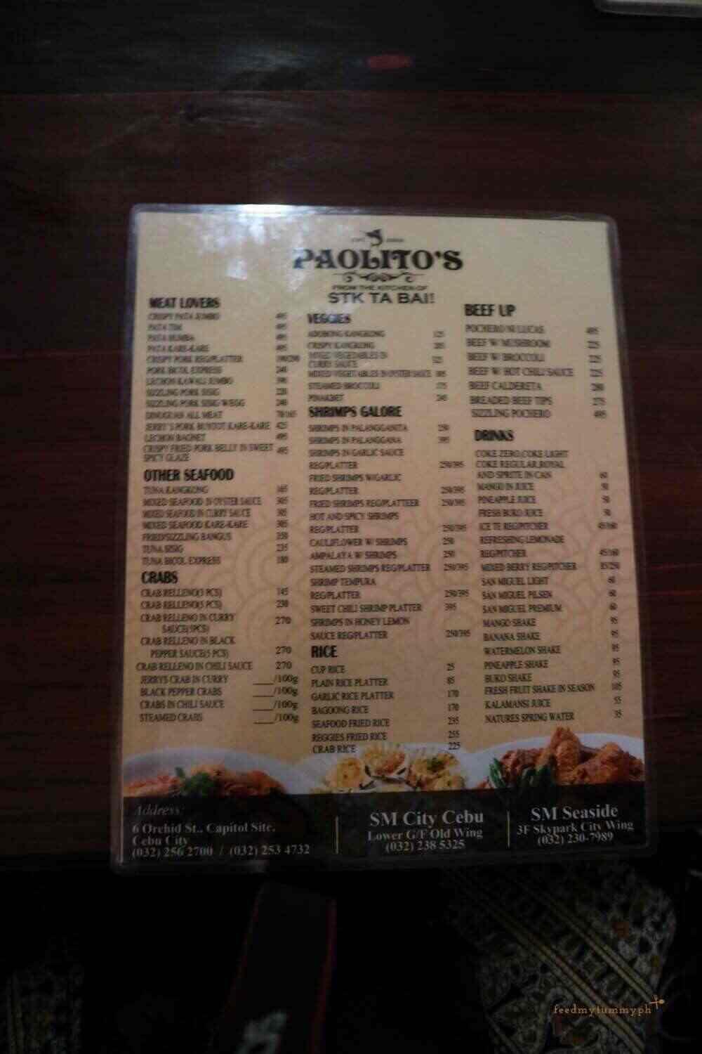 Menu at STK ta Bay! BBQ, Cebu City, 6 A. Climaco St