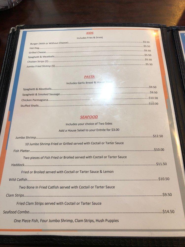 Menu at The Southern Table restaurant, Bunnell