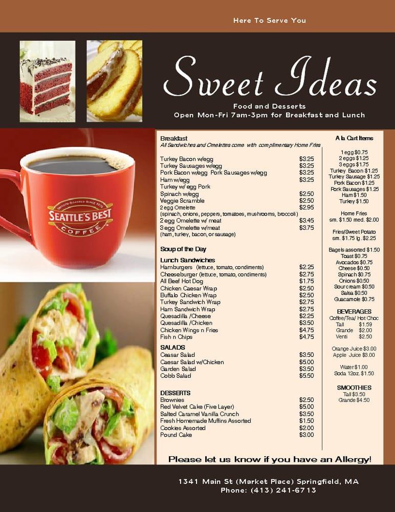 Menu at Sweet Ideas Cafe, Springfield