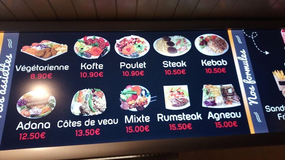 Menu at Chez Adamo restaurant, Landerneau
