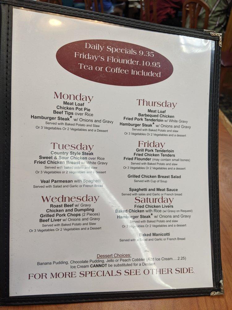 Menu at Rainbow Family Restaurant, High Point