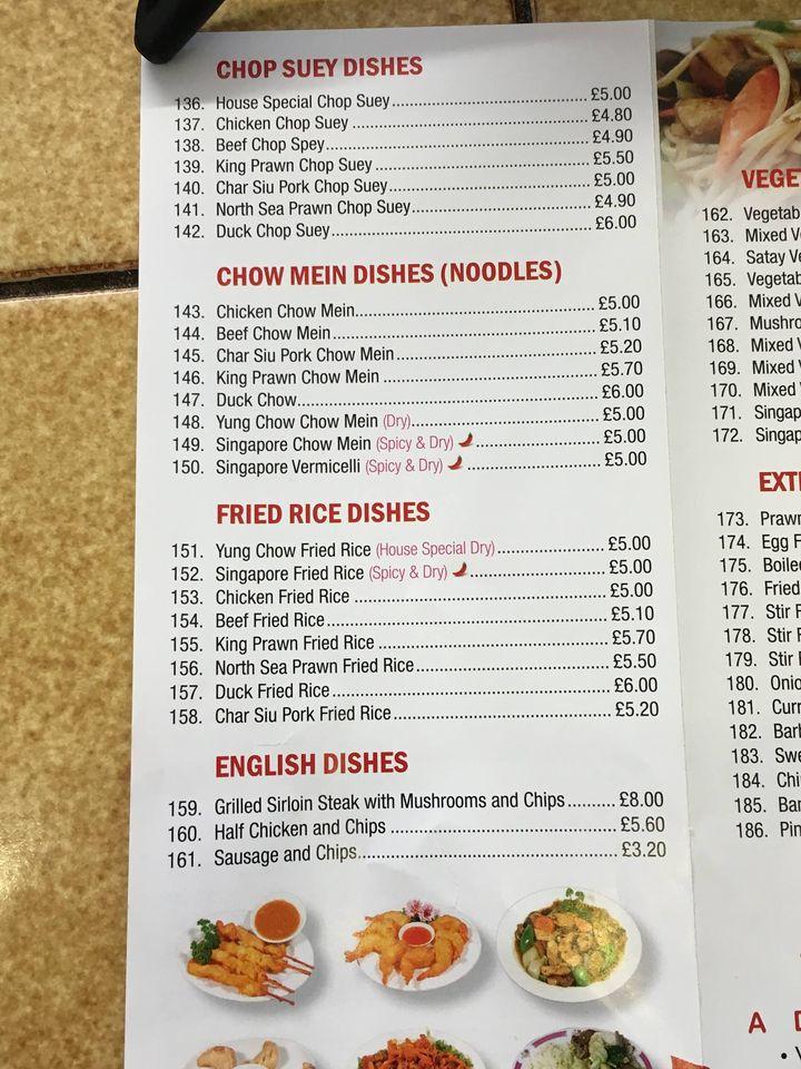 Menu at Fu Lin fast food, Buckfastleigh