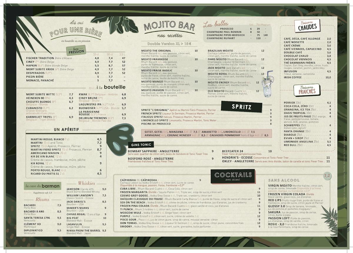 Menu au Le Loft restaurant, Saint-Brice-sous-Forêt