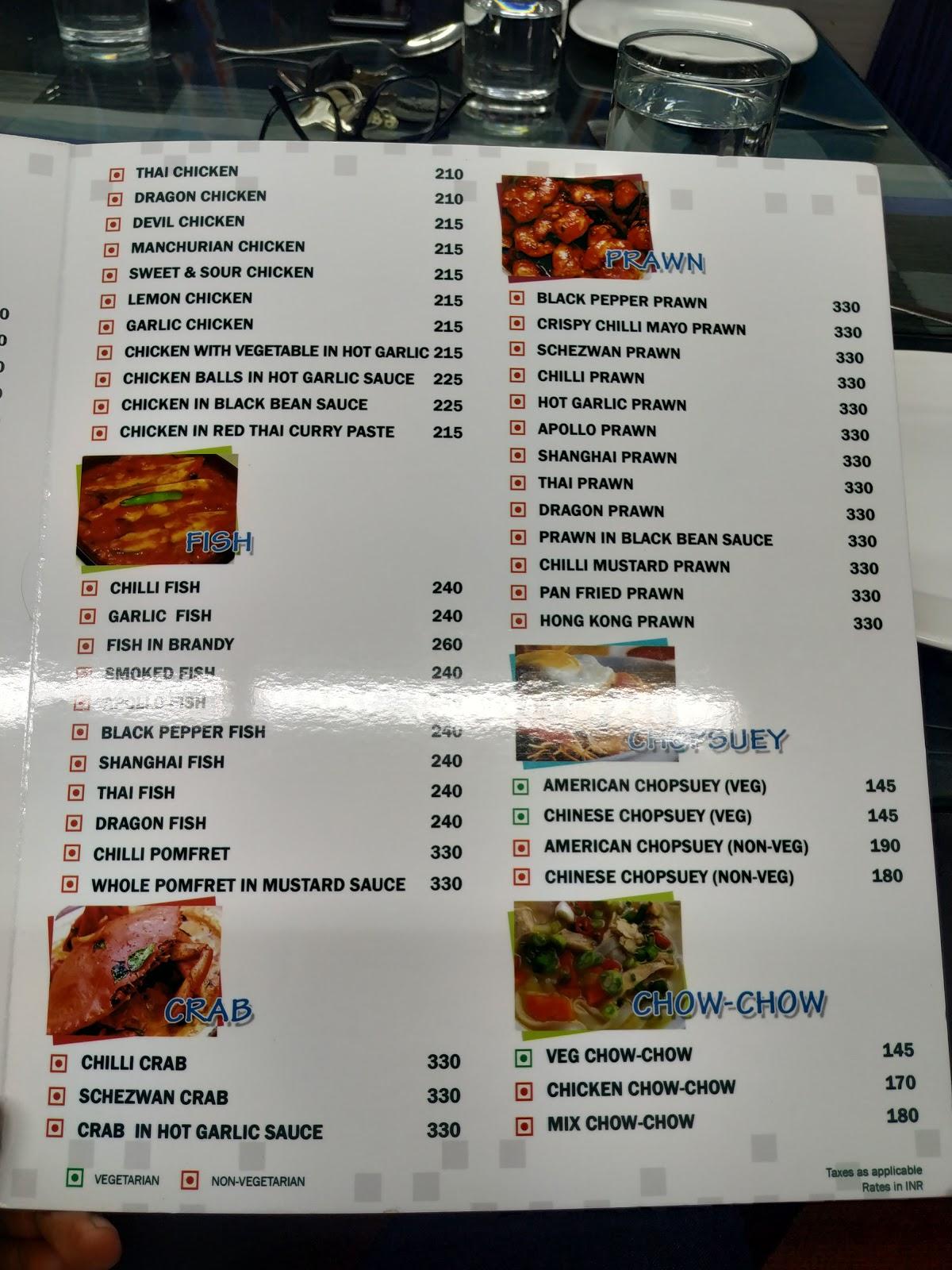 Menu at Squares Hotel Spectrum, Brahmapur