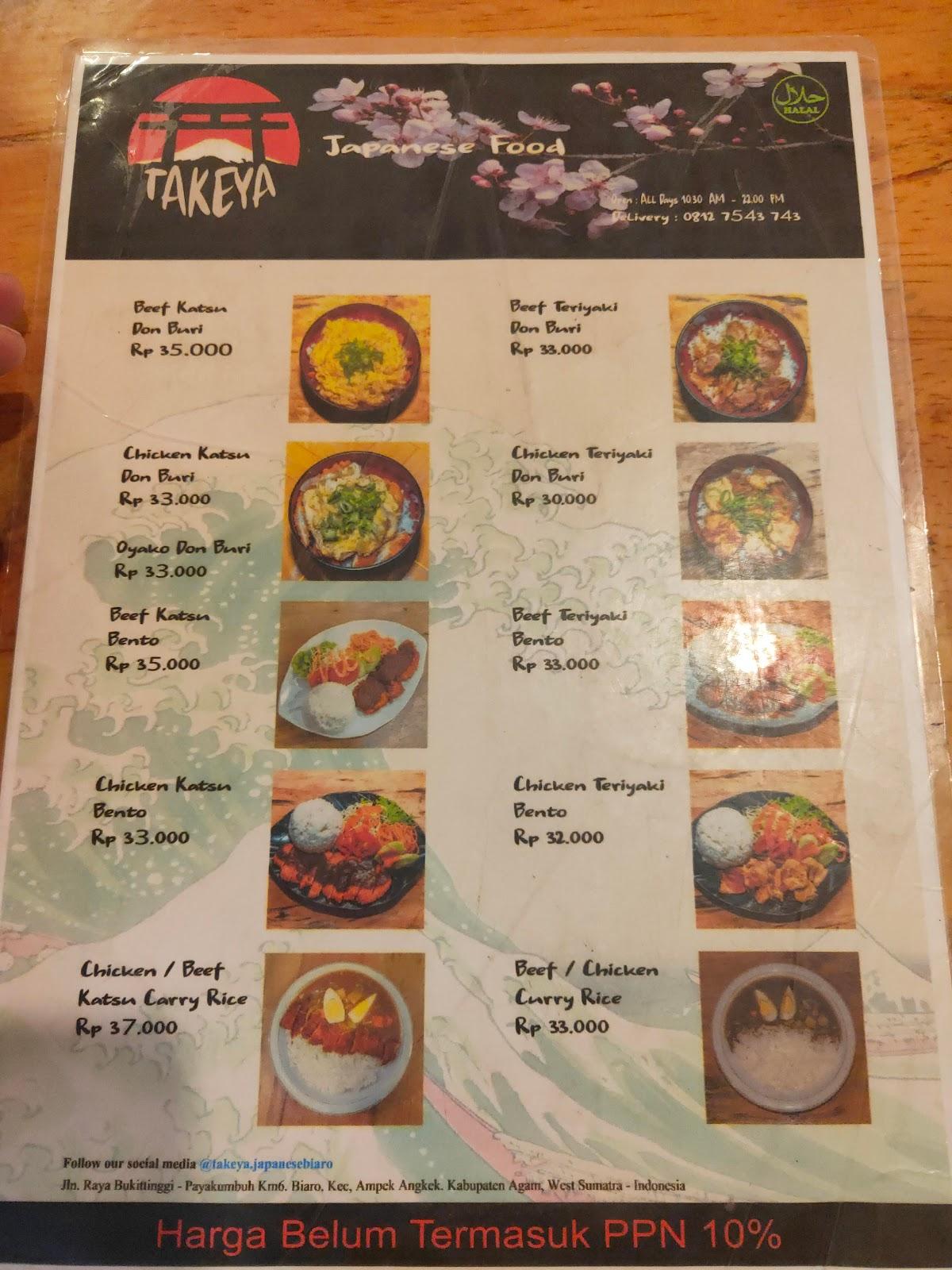 Menu at TAKEYA JAPANESE FOOD restaurant, Indonesia, Jl. Raya ...