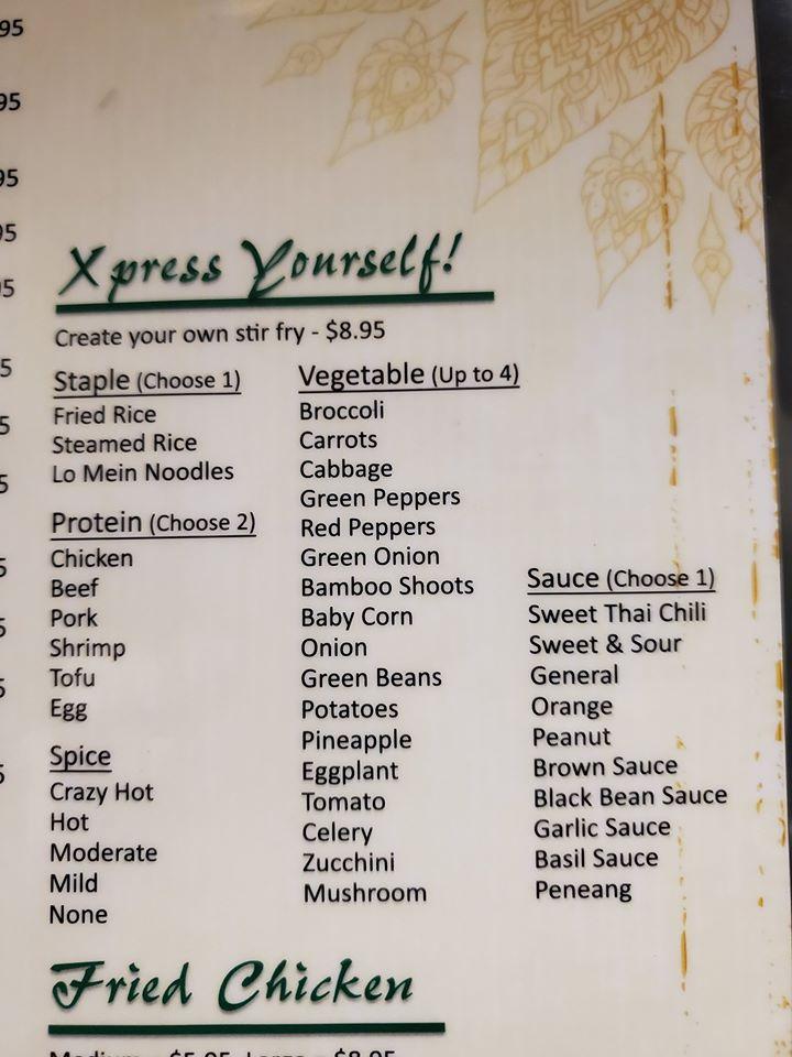 Menu at Thai Palace and Sushi Ozark MO restaurant, Ozark, West Highway J