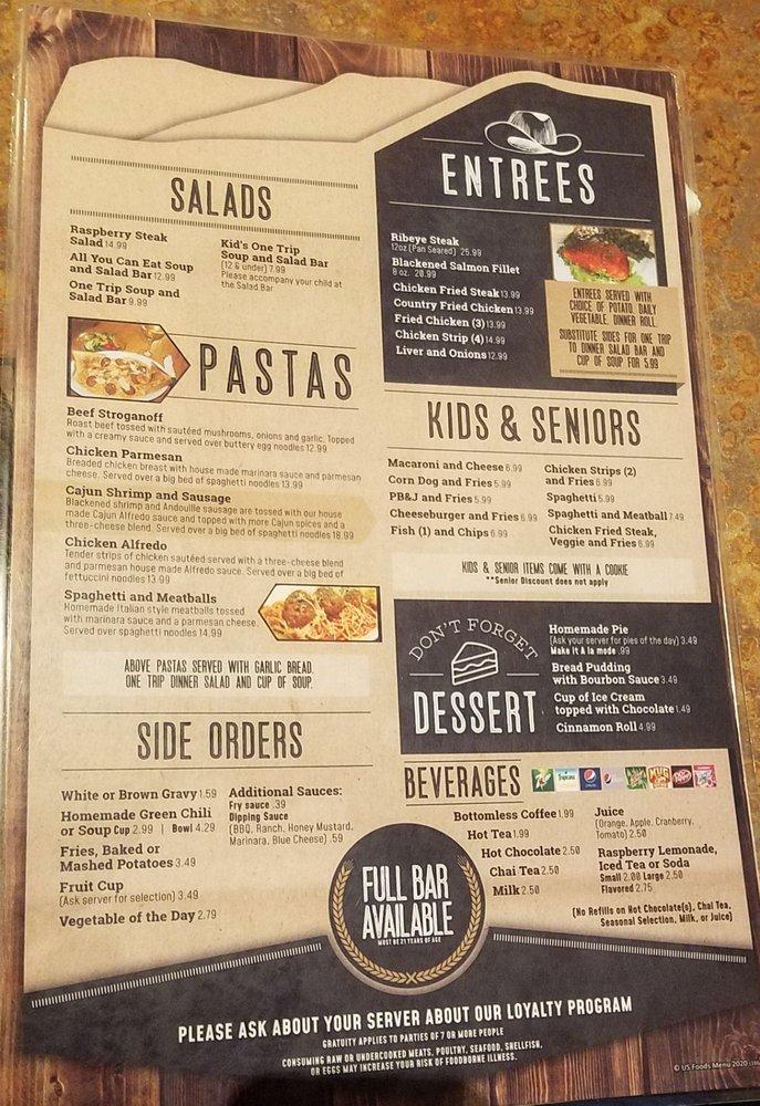 Menu at The Hitching Post restaurant, Green River