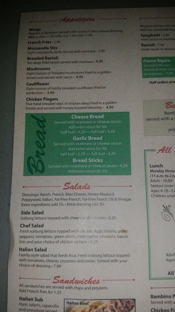 Menu at Villa Pizza pizzeria, Mattoon, Western Ave