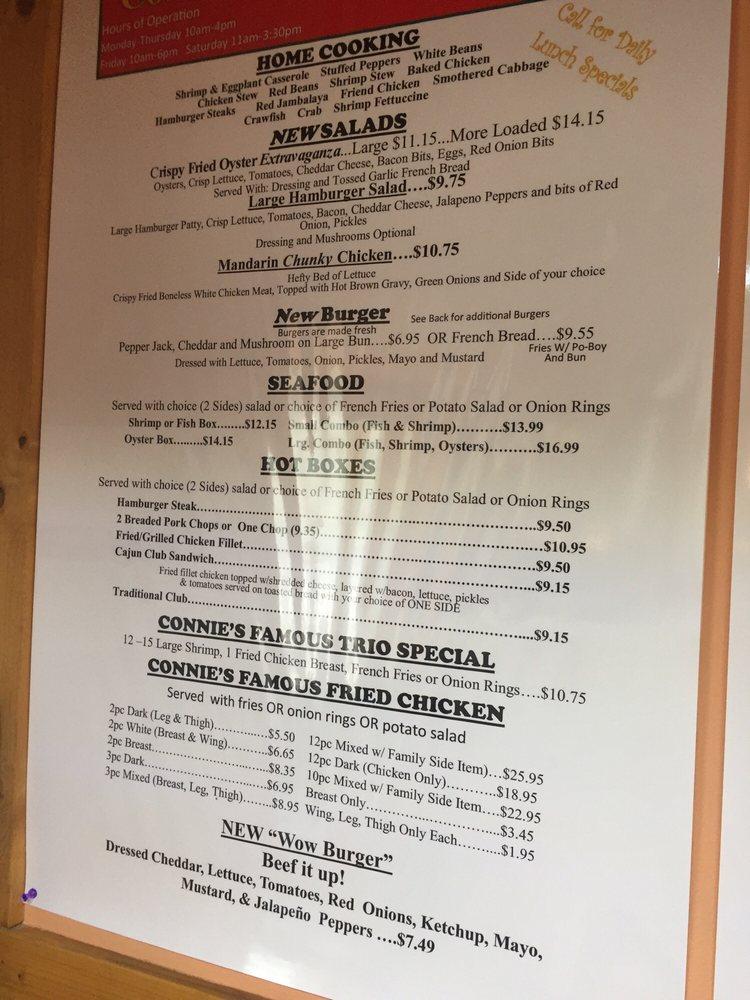 Menu at CONNIE'S GRILL & CATERING restaurant, Reserve, W Airline Hwy