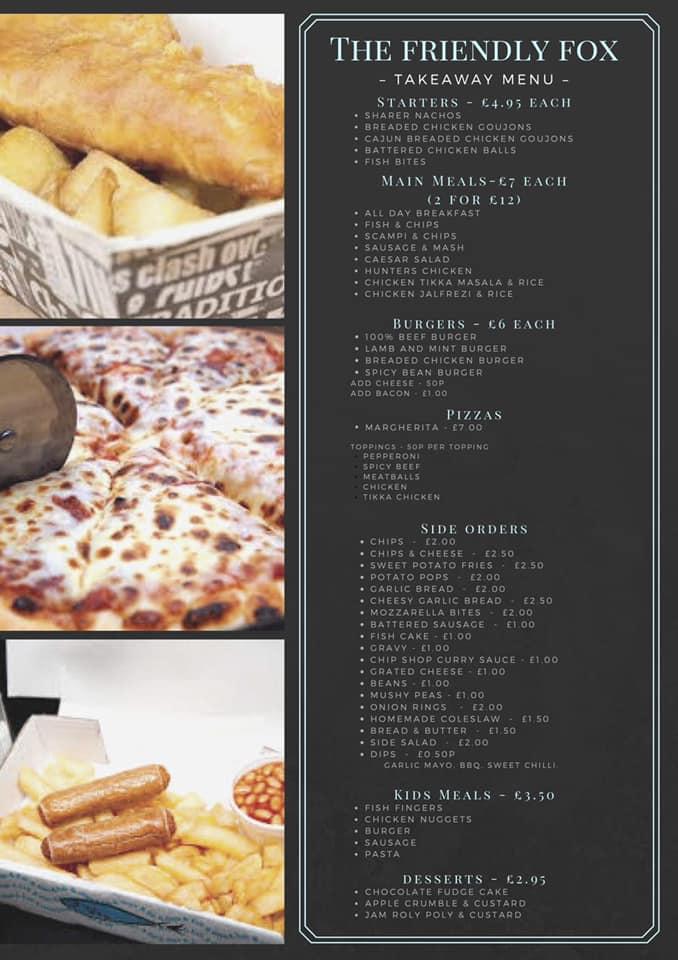 Menu at The Friendly Fox pub & bar, Newport