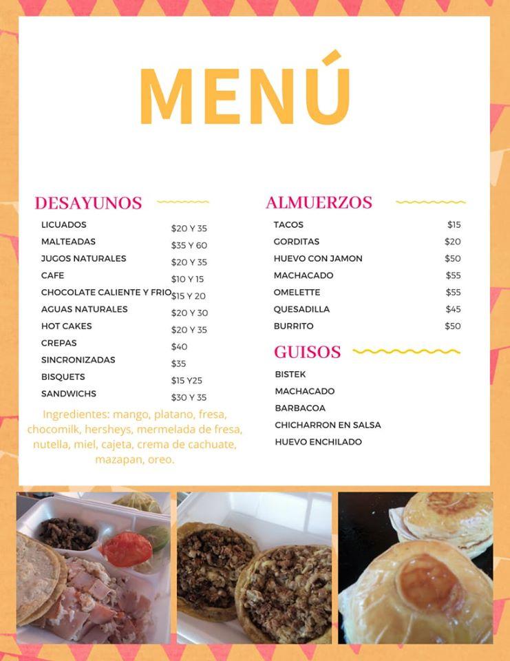 Menu at El Edén Almuerzos y Licuados restaurant, Ciudad de Allende