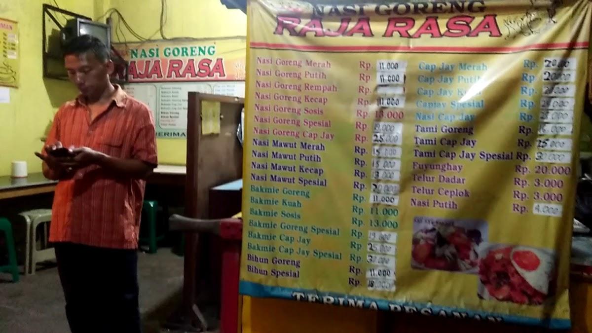 Menu at Raja Rasa Fried Rice restaurant, Malang