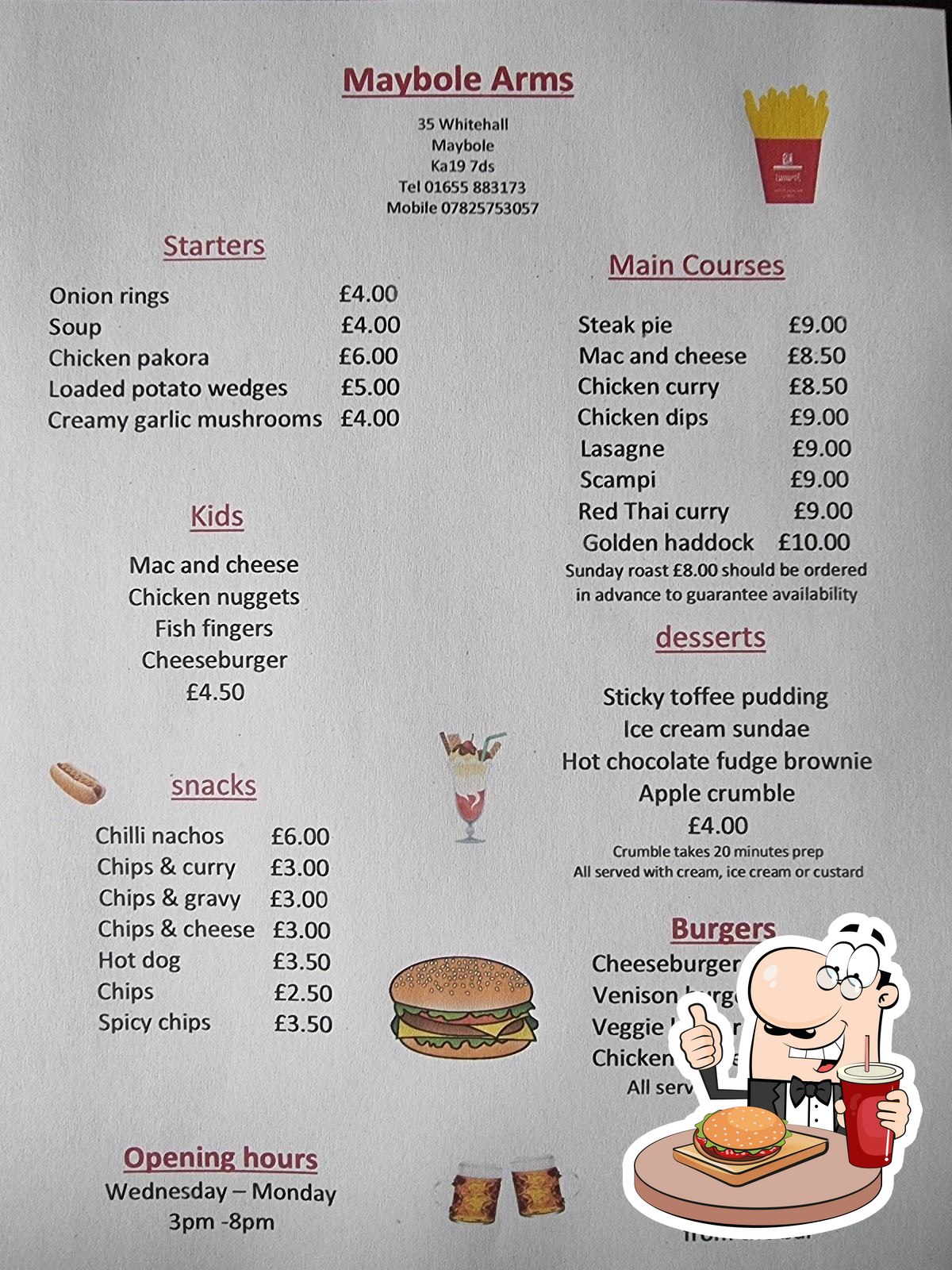 The Maybole Arms, Maybole - Restaurant menu, prices and reviews
